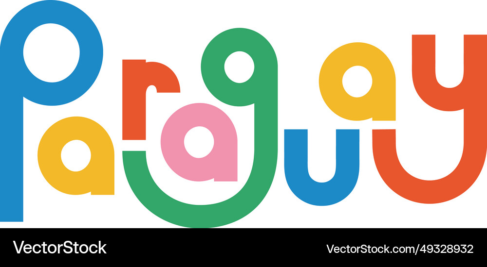 Paraguay country lettering Royalty Free Vector Image
