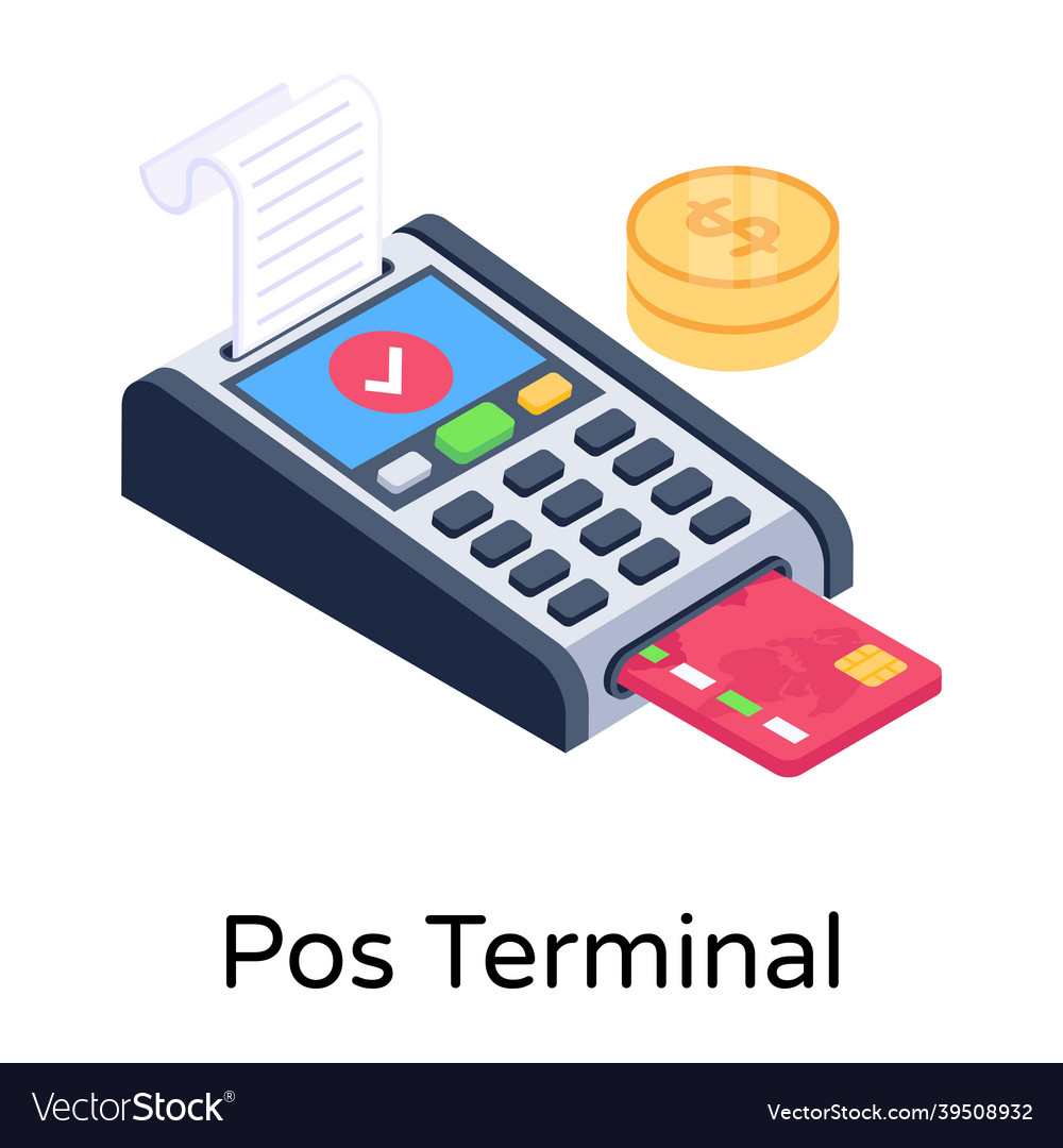 Pos terminal Royalty Free Vector Image - VectorStock
