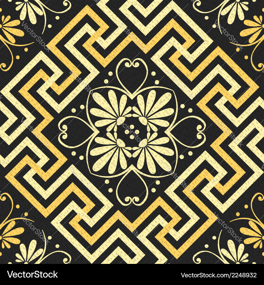 Seamless golden greek ornament Royalty Free Vector Image