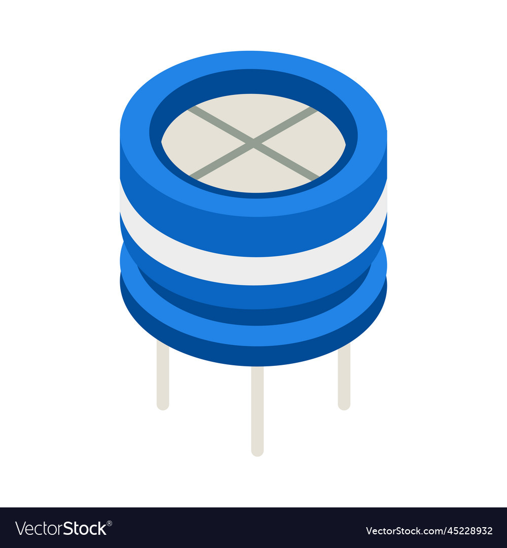Semiconductor round capacitor composition Vector Image