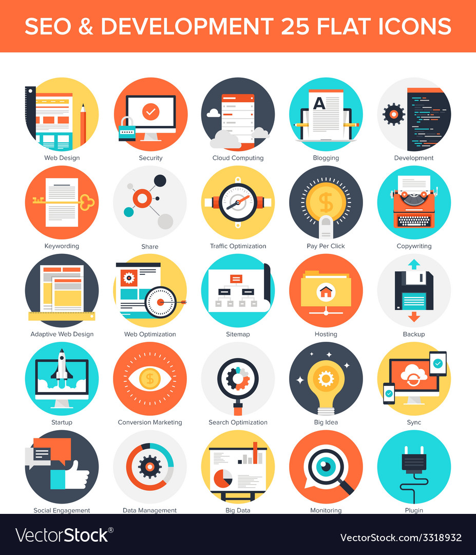 Seo and development Royalty Free Vector Image - VectorStock