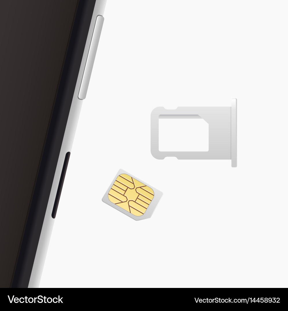 Small nano sim card sim card tray for smartphone Vector Image