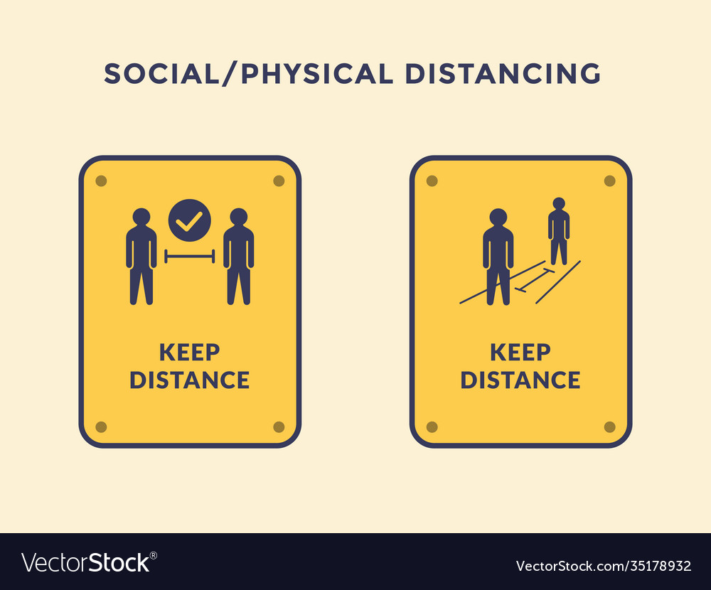 Social distancing or physical distance people Vector Image