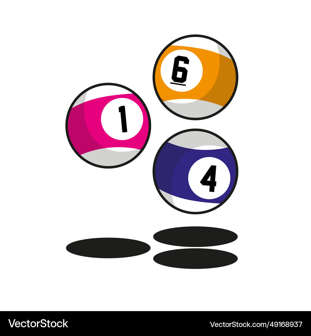 Billiards sign design with three ball on white bac