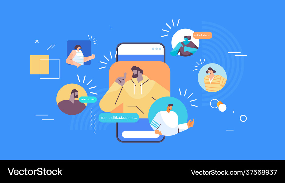 Businesspeople communicating voice messages Vector Image