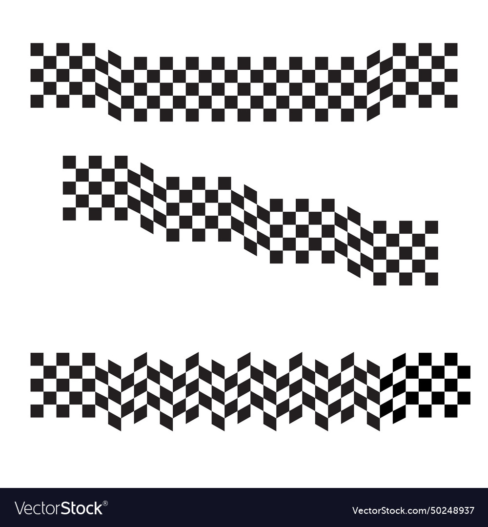 Checkered flag different zig zag Royalty Free Vector Image
