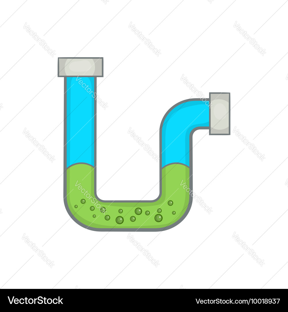 Clog in the pipe icon cartoon style Royalty Free Vector