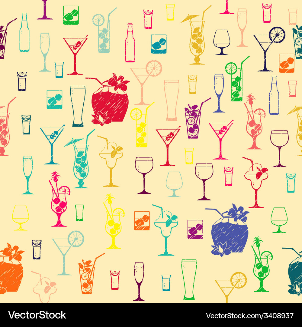 Cocktail pattern Royalty Free Vector Image - VectorStock