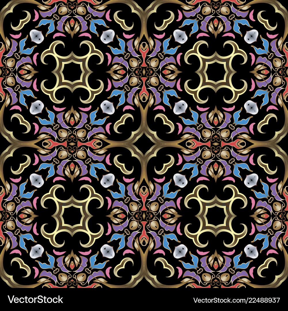 Colorful arabesque seamless pattern bright Vector Image