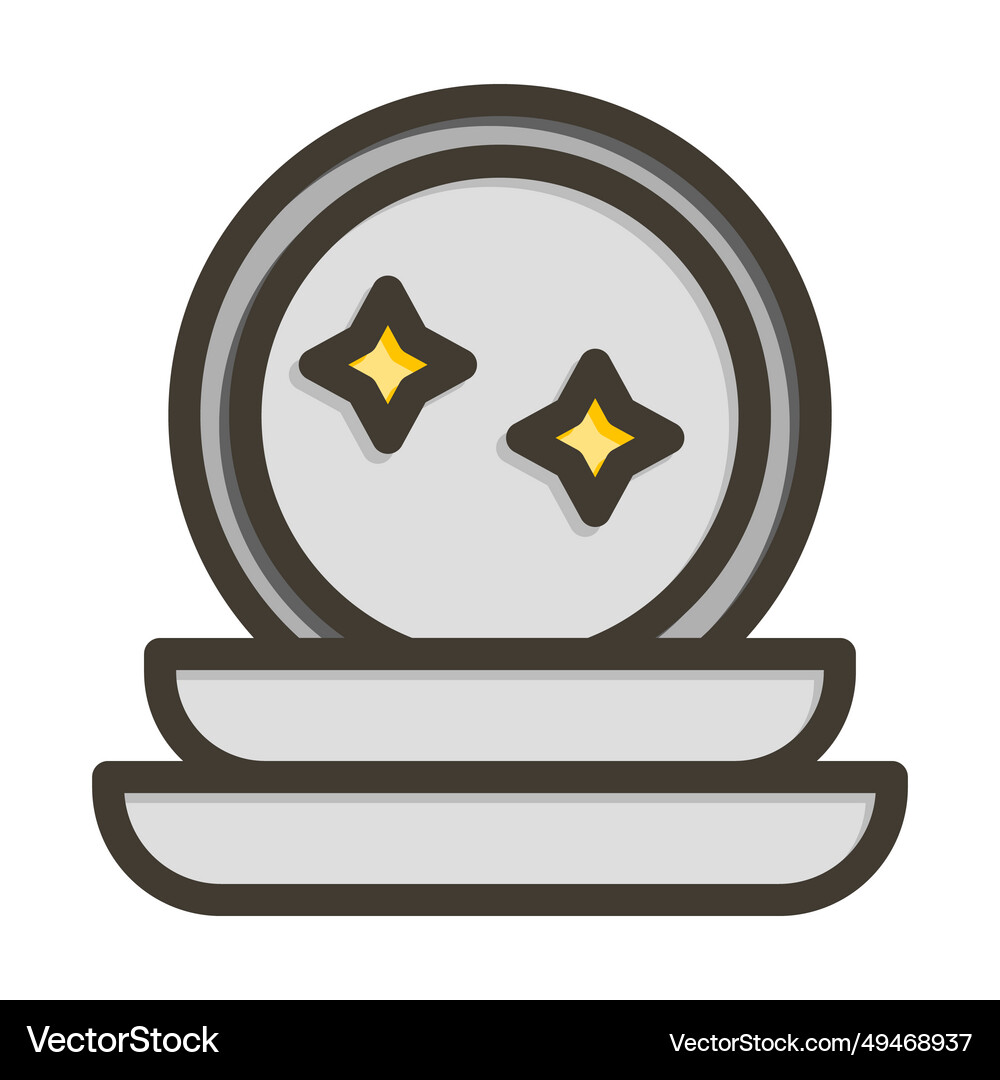 Dish thick line filled colors icon for personal Vector Image