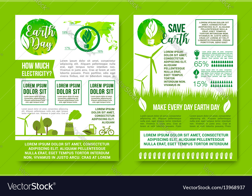 Earth day green energy and nature ecology Vector Image