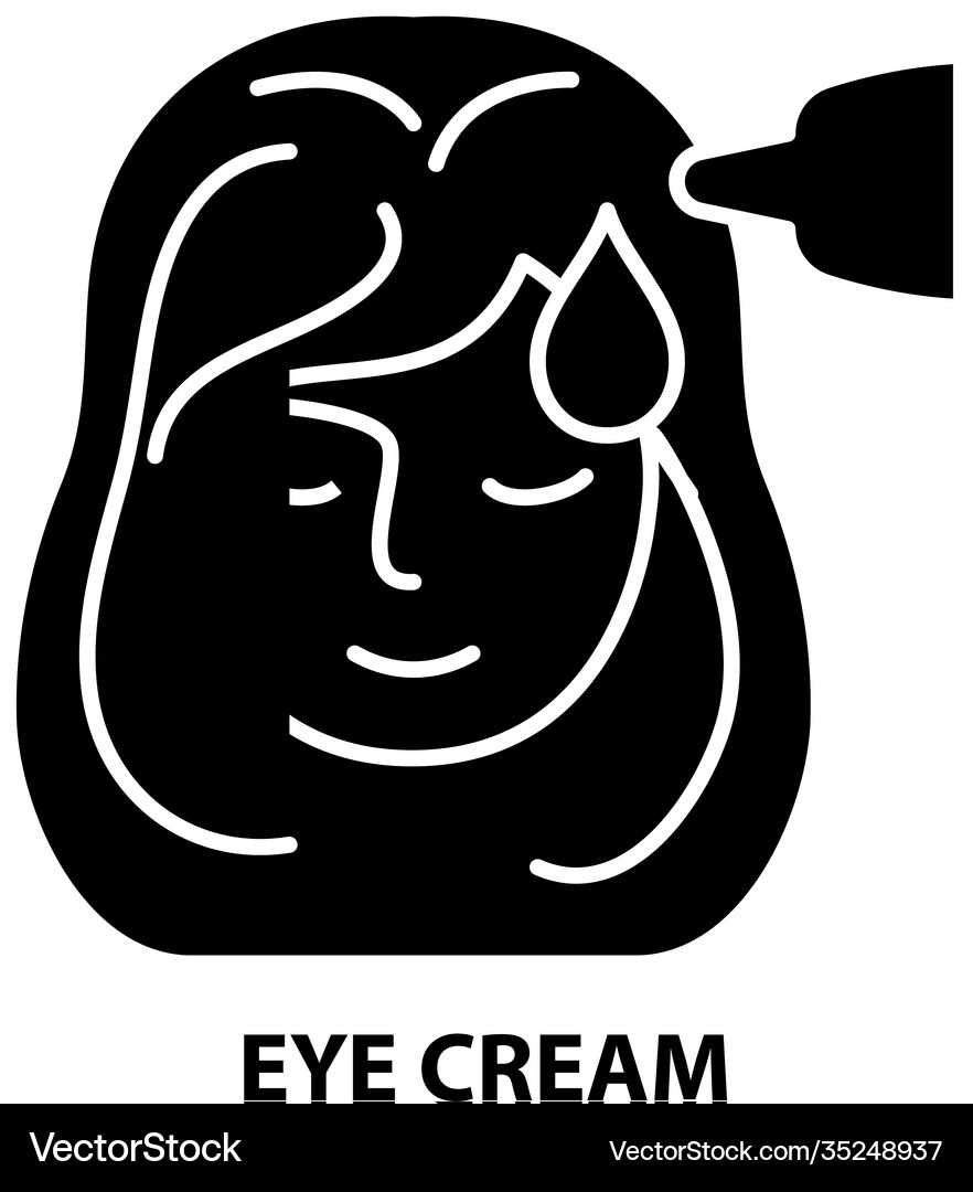 Eye cream icon black sign with editable Royalty Free Vector