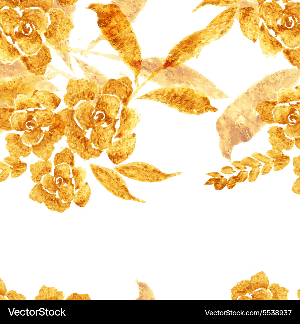 Golden rose hand-drawn flower Royalty Free Vector Image