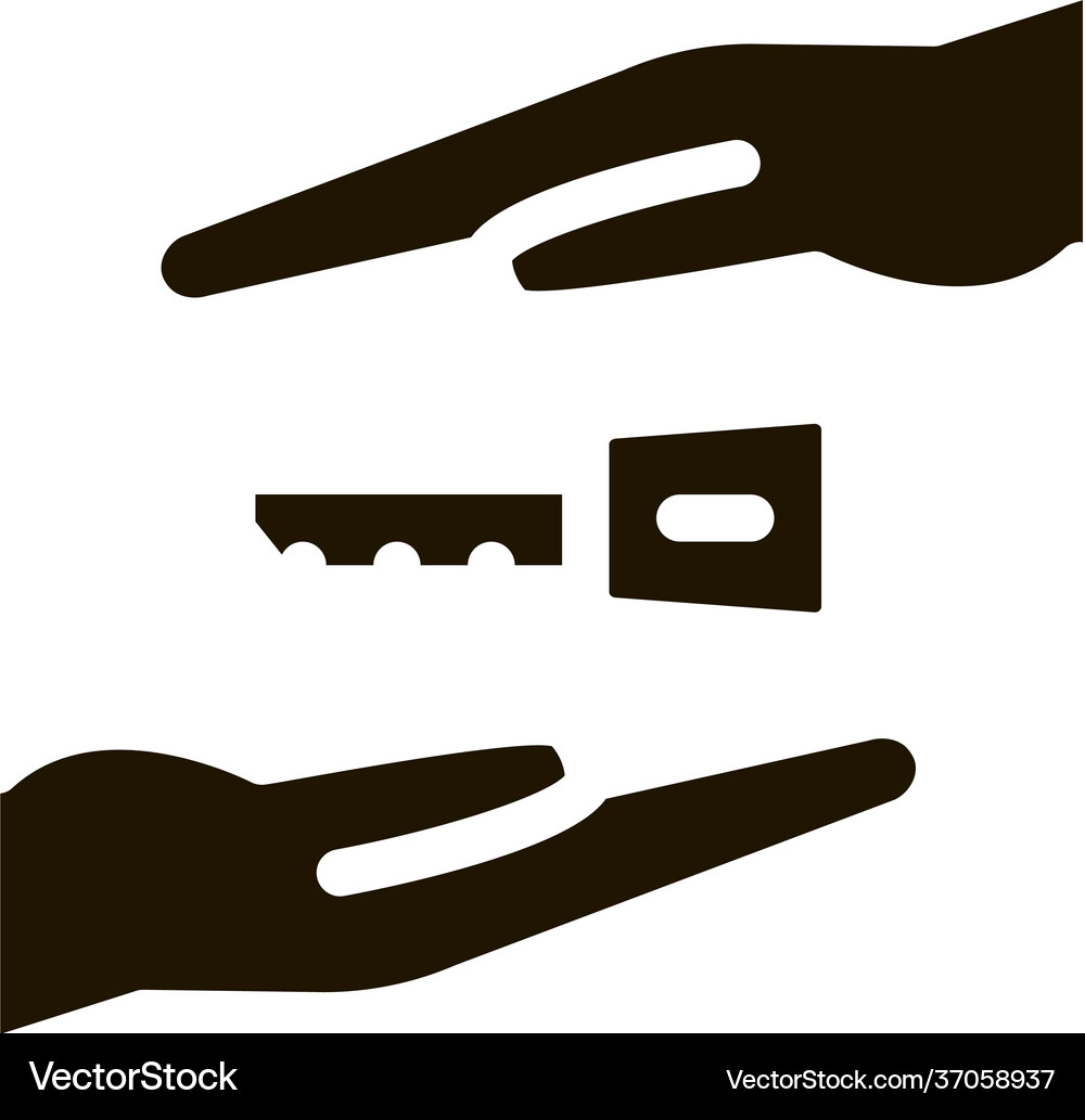 Hand over car keys icon glyph Royalty Free Vector Image