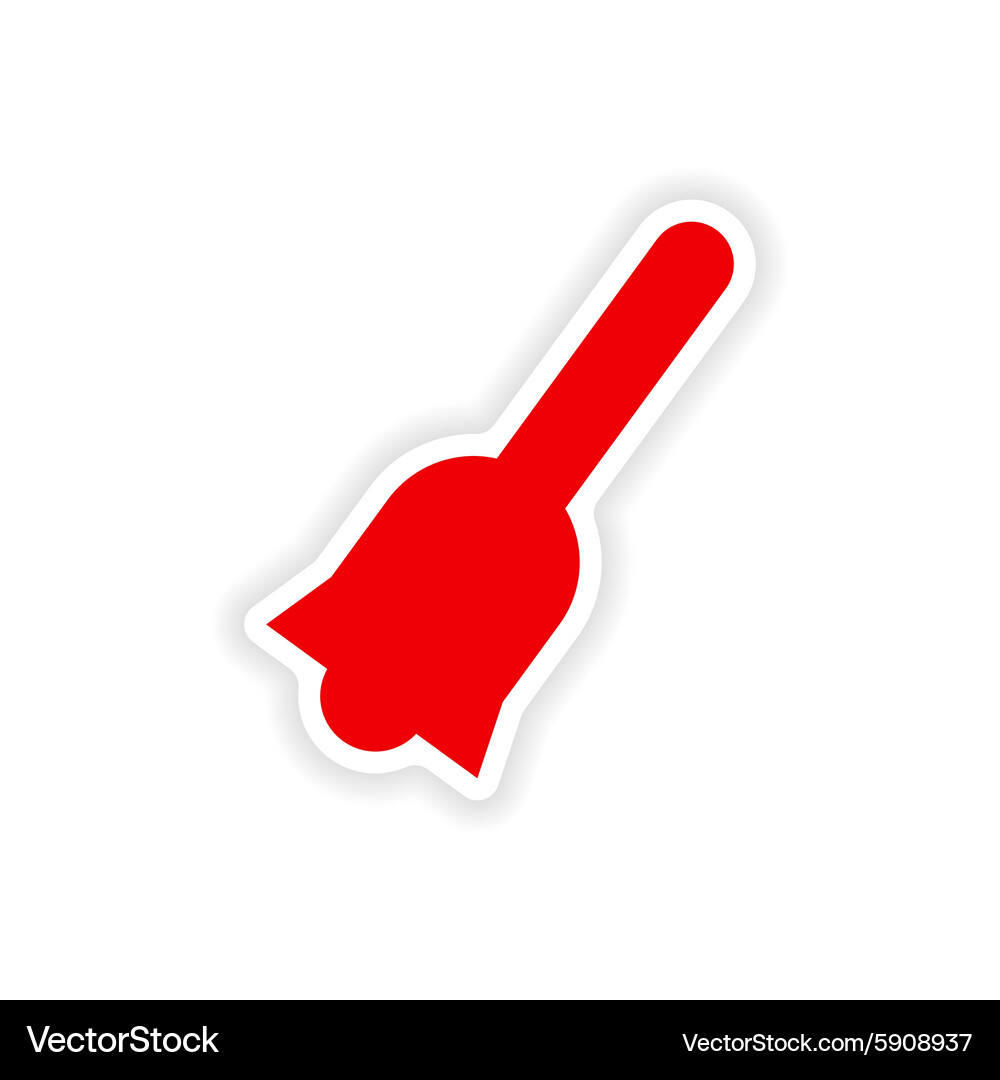 Icon sticker realistic design on paper bell Vector Image