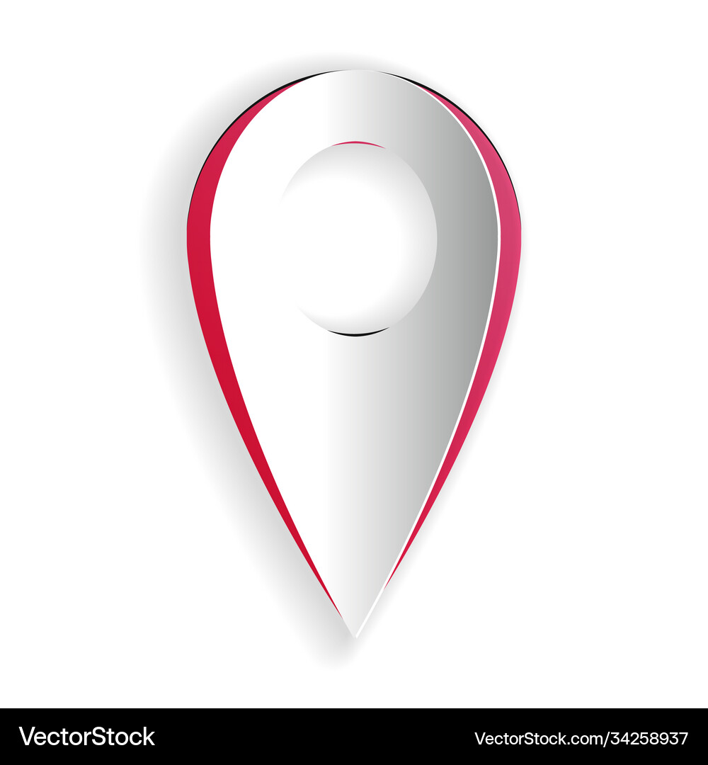 Paper cut location icon isolated on white Vector Image
