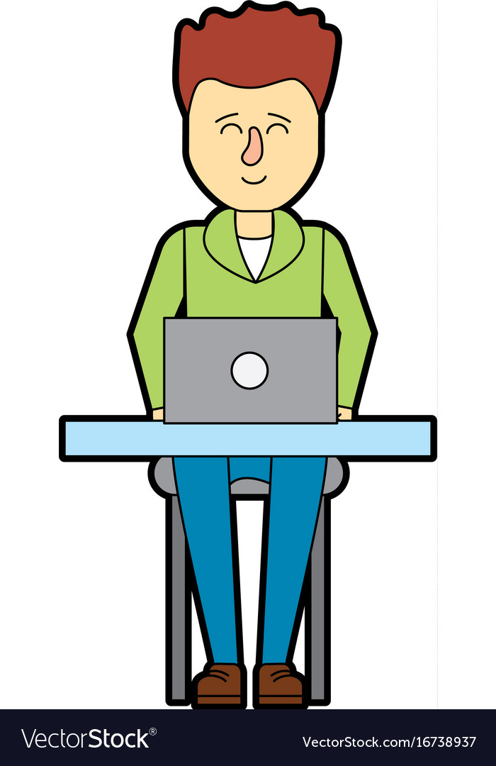 Professional businessman with laptop and corporate