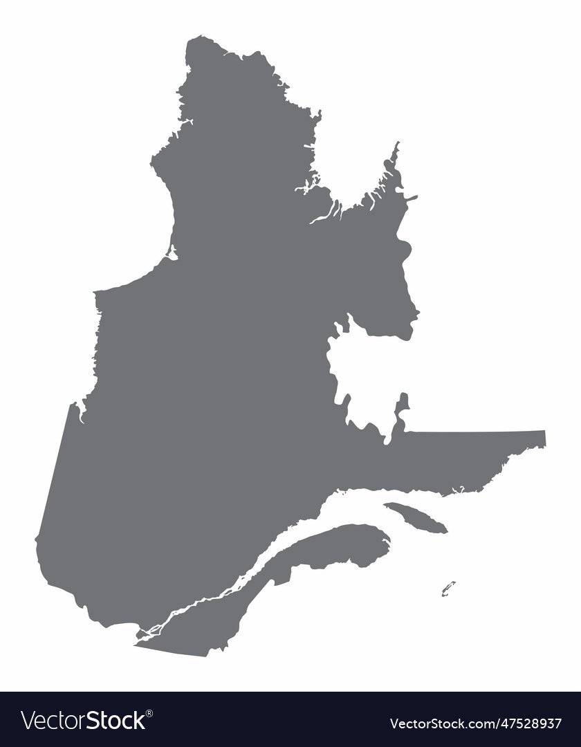 Quebec map silhouette Royalty Free Vector Image