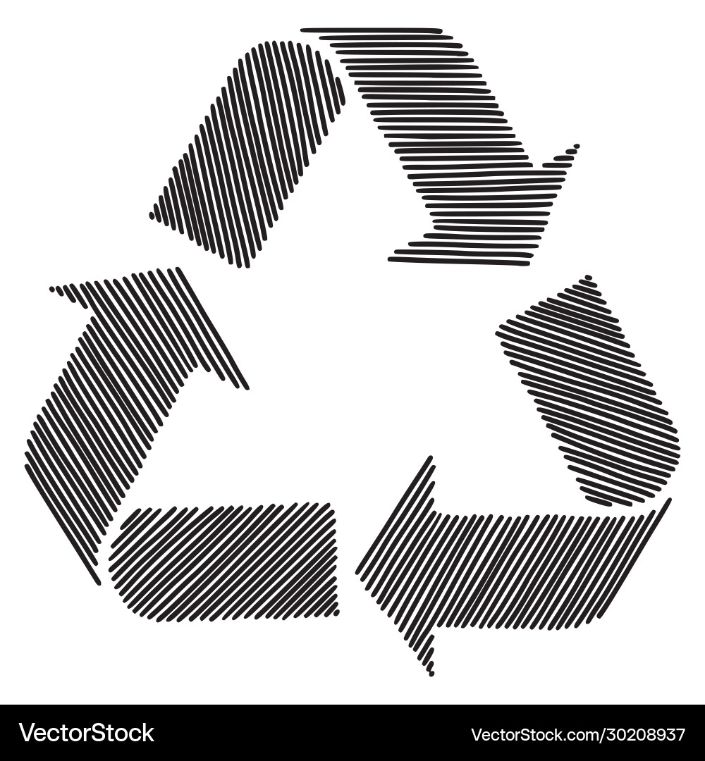 Sketch doodle recycle reuse symbol isolated Vector Image
