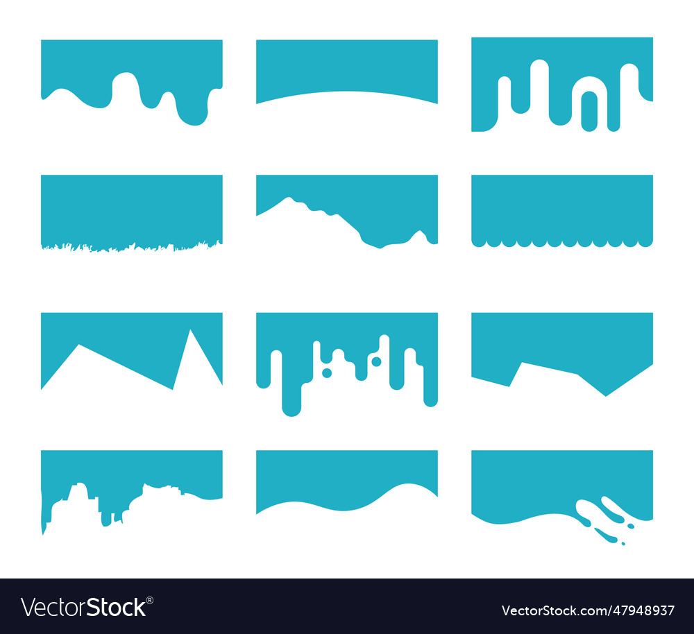 Top template blue elements set Royalty Free Vector Image