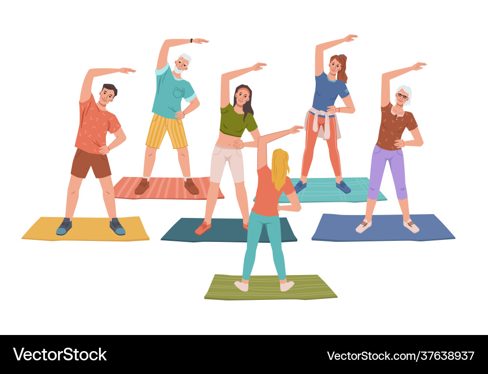Yoga fitness classes instructor trainer isolated Vector Image