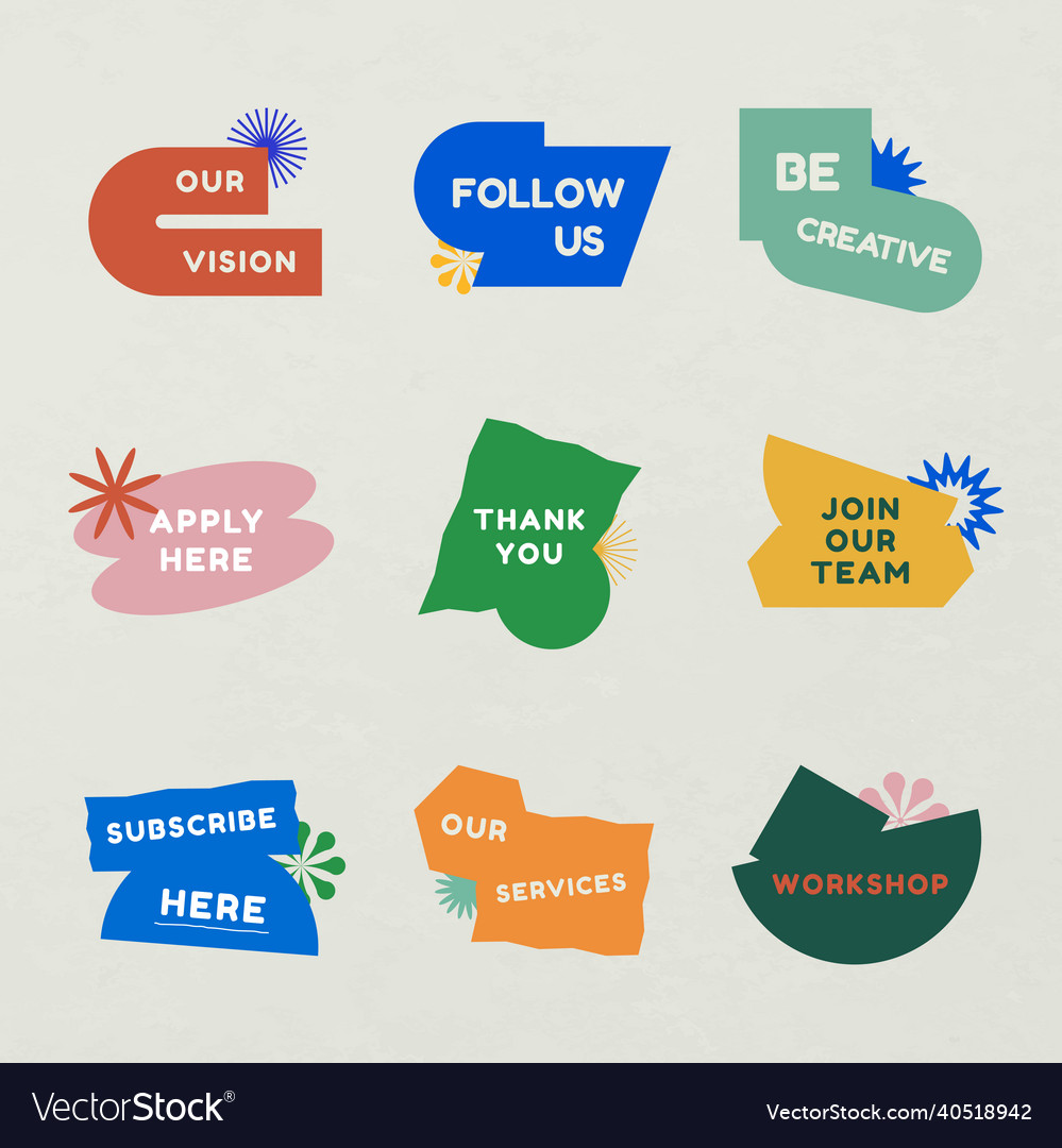 Abstract shape badge colorful badge geometric Vector Image