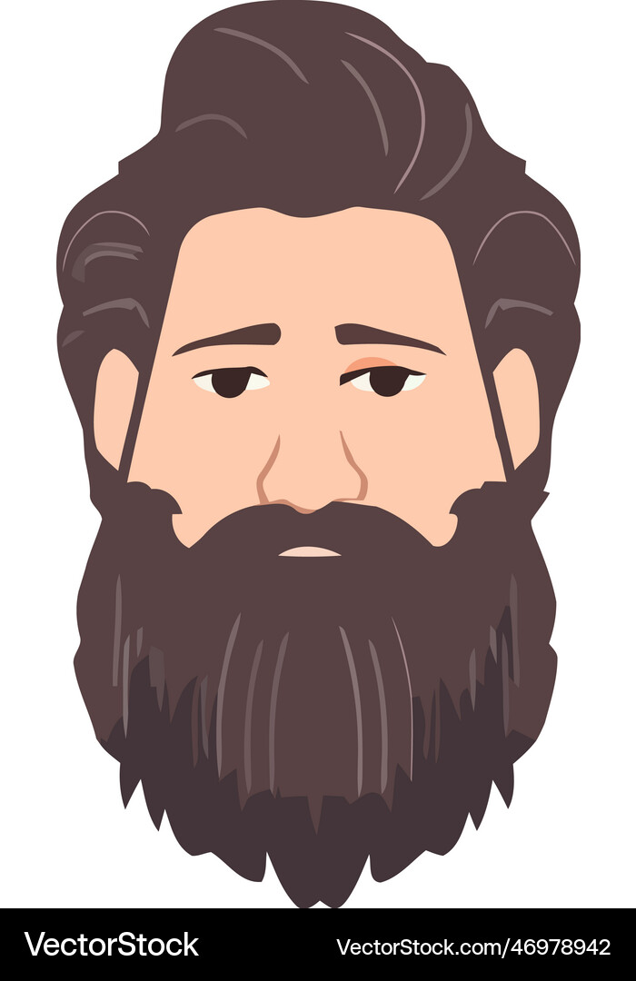 Bearded man with modern hairstyle Royalty Free Vector Image