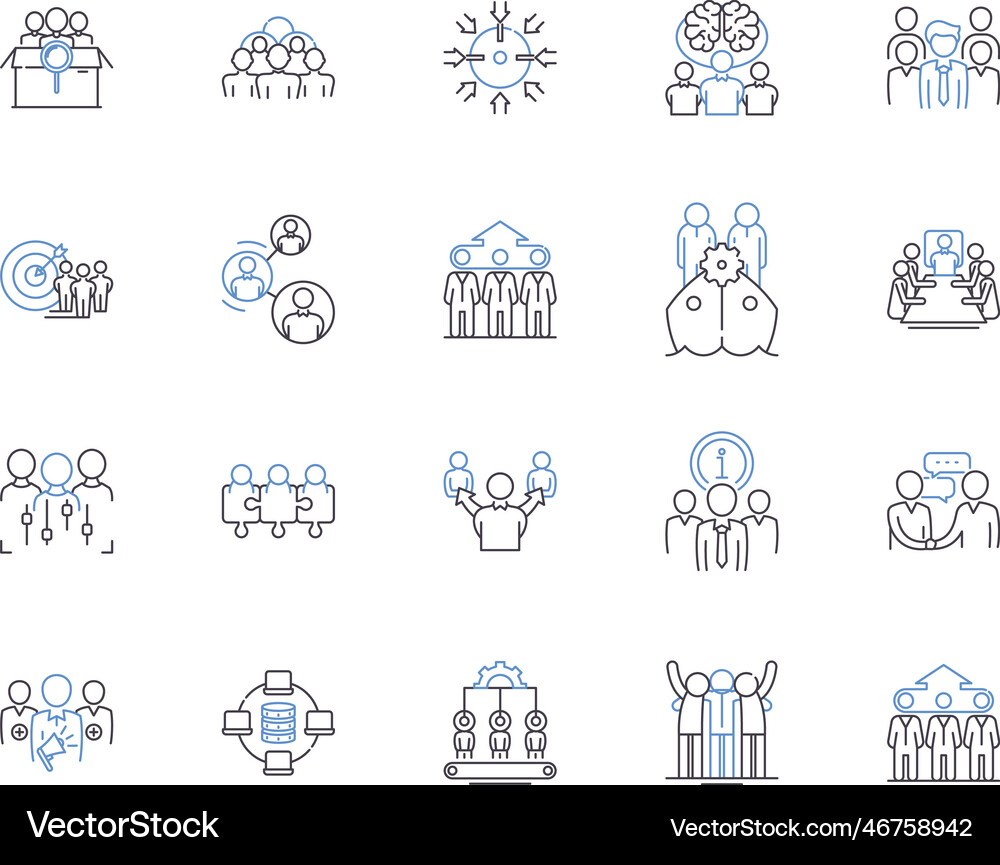 Ceo conference outline icons collection Royalty Free Vector