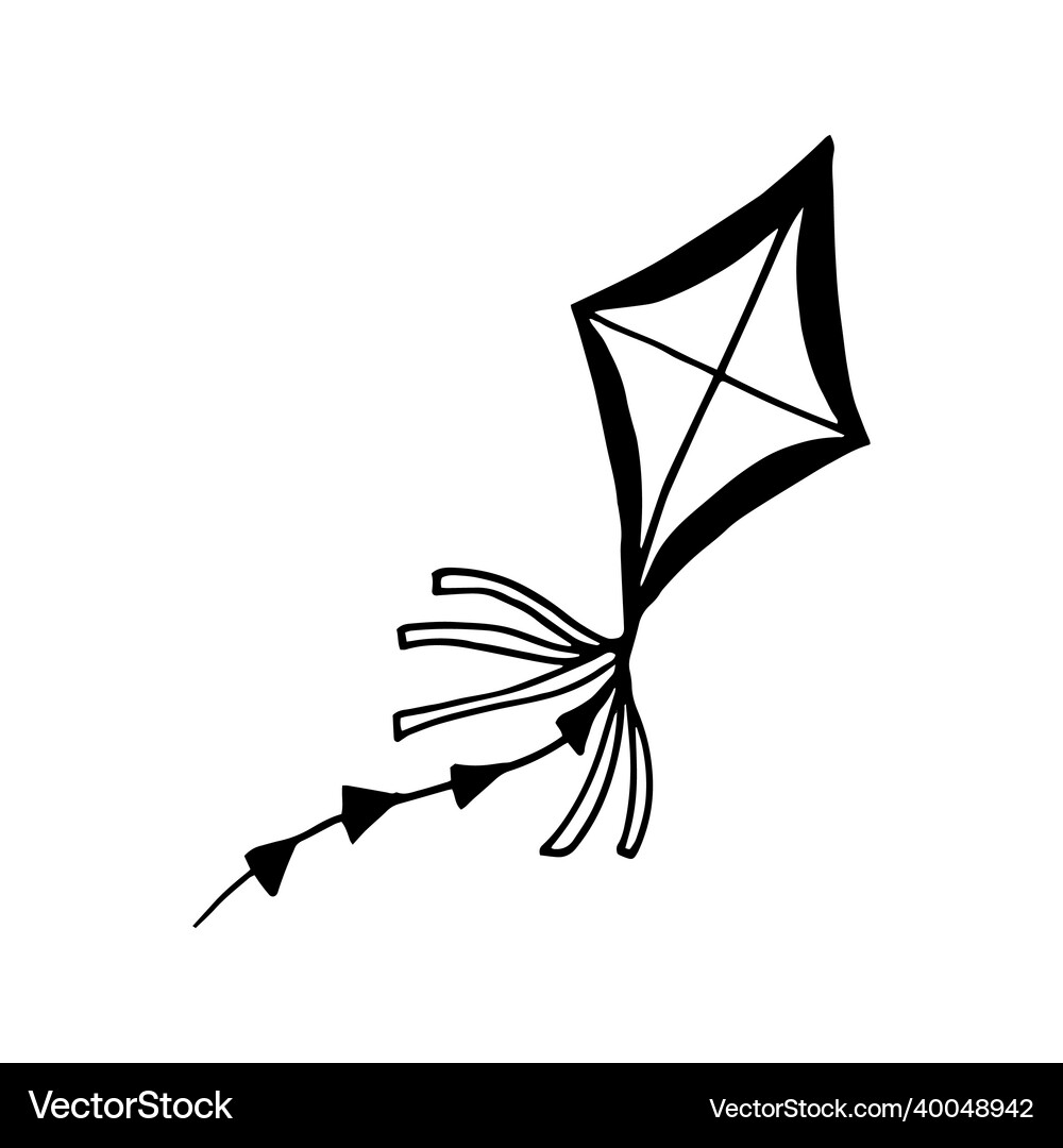 Kite hand drawn doodle minimalism scandinavian Vector Image