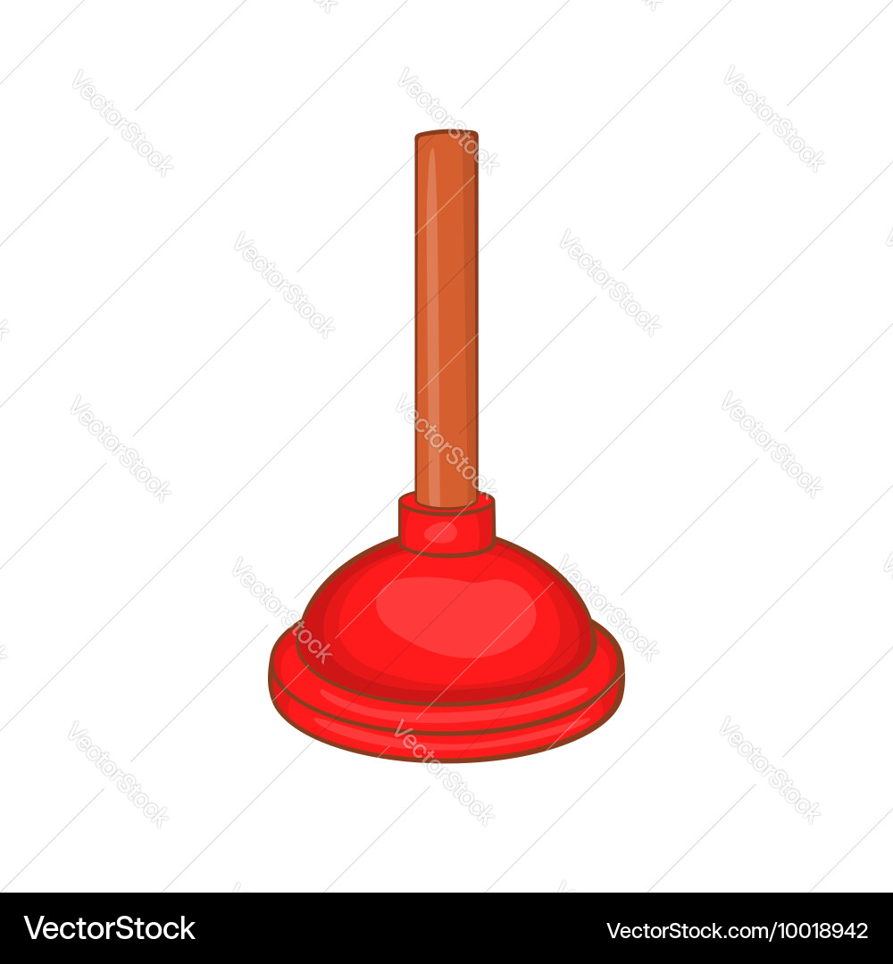 Red cup plunger icon cartoon style Royalty Free Vector Image