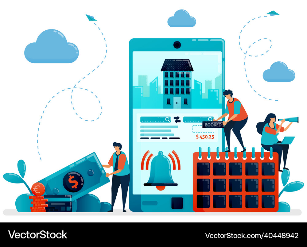 Reservation booking order purchases for hotel Vector Image