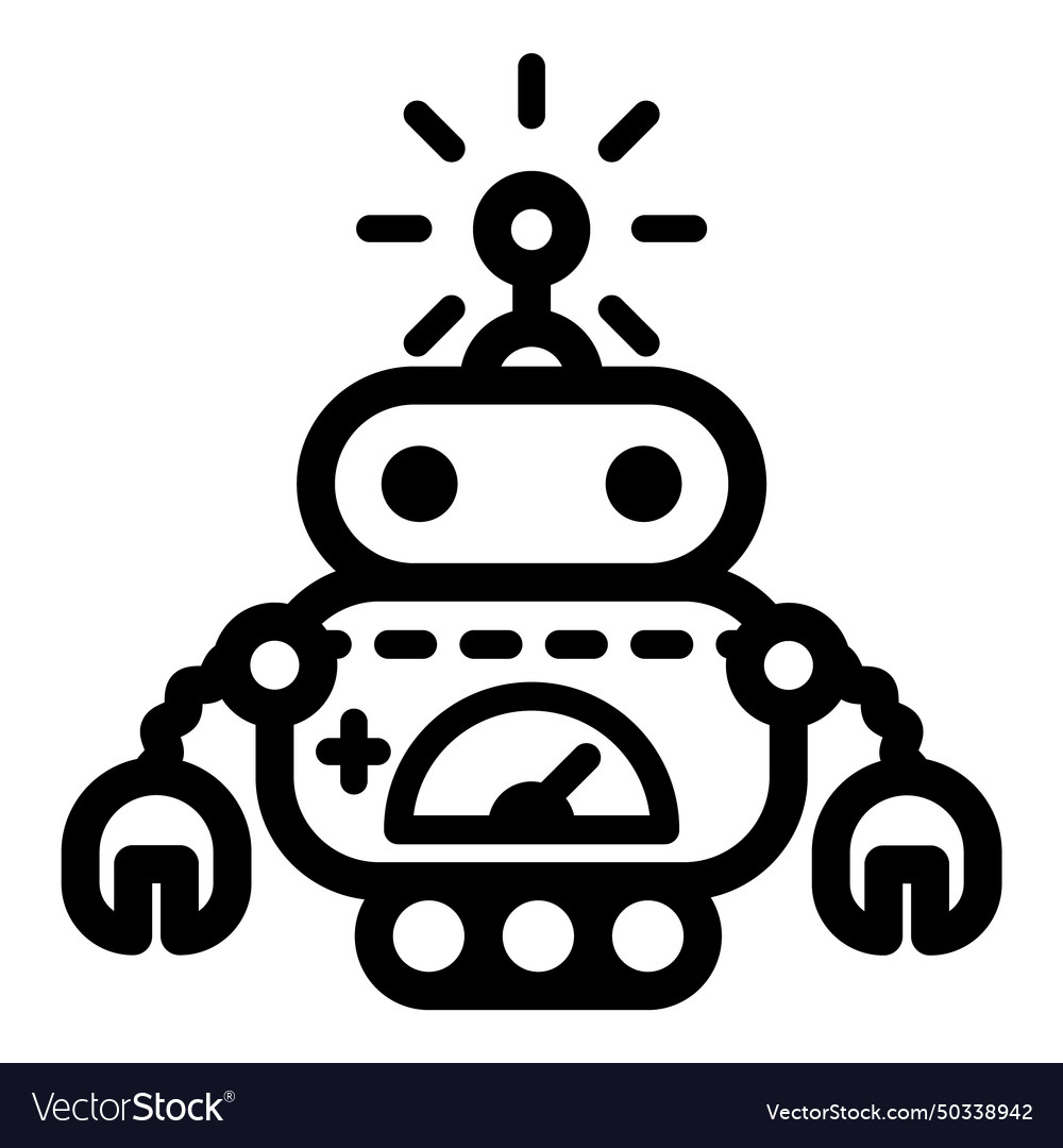 Robot flat icon isolated on white background Vector Image