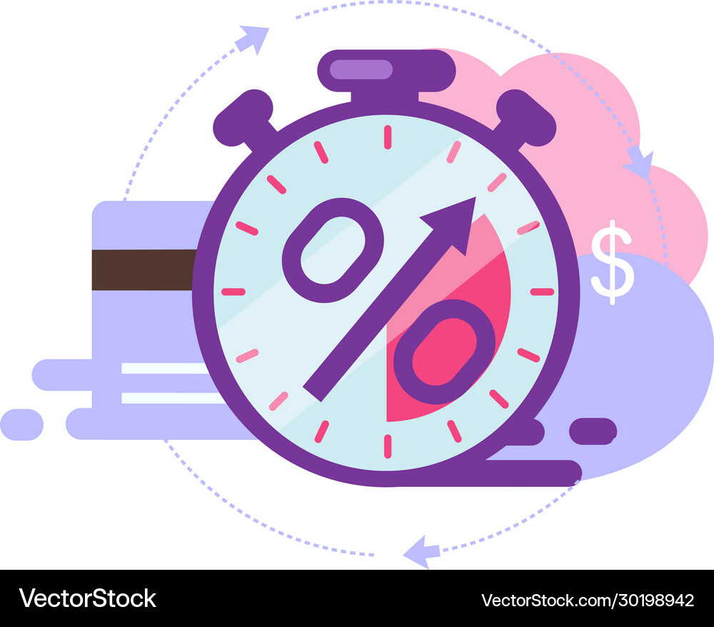 Time is money flat invoice payment term cartoon Vector Image
