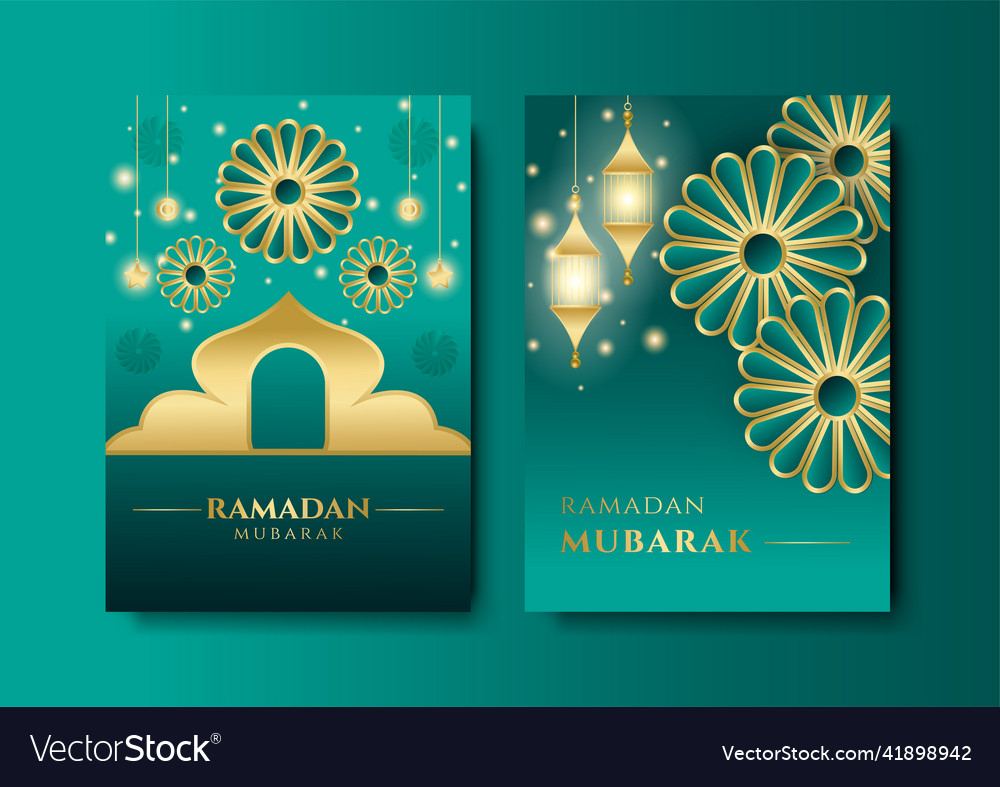 Trendy islamic ramadan greeting card and poster Vector Image