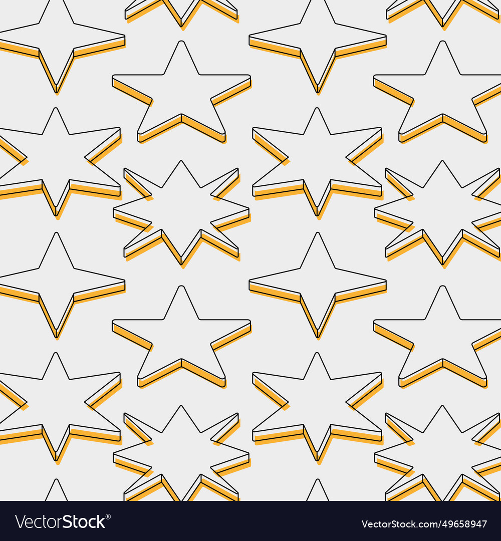 2d isometric star shapes icon pattern background Vector Image