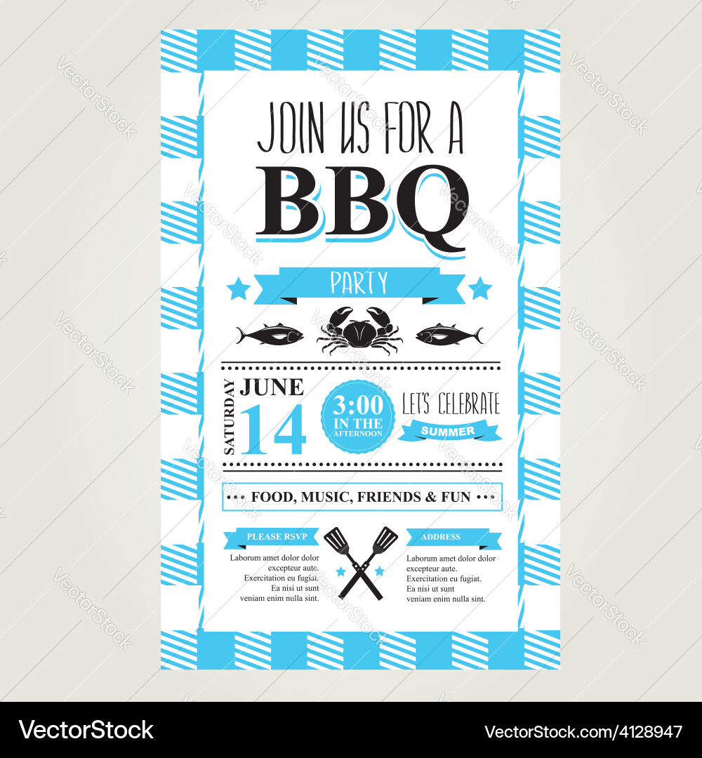 Barbecue party invitation bbq brochure menu design