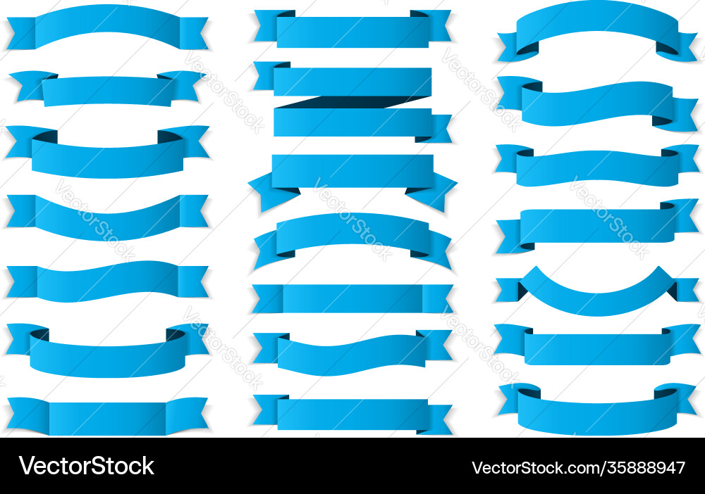 Blue ribbons Royalty Free Vector Image - VectorStock