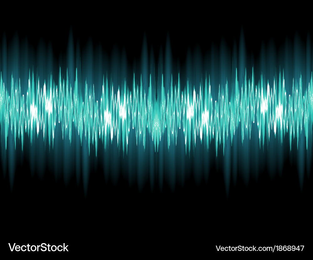 Bright sound wave on a dark green eps 10 Vector Image