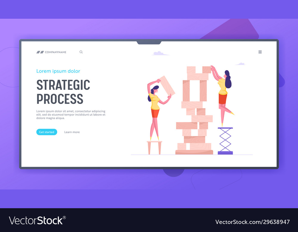 Business strategy website landing page women Vector Image