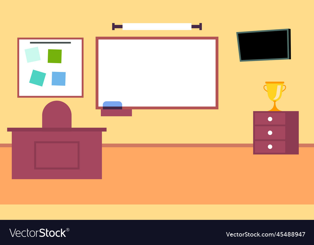 Classroom interior empty school Royalty Free Vector Image