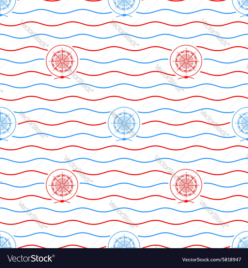 Compass rose seamless pattern Royalty Free Vector Image