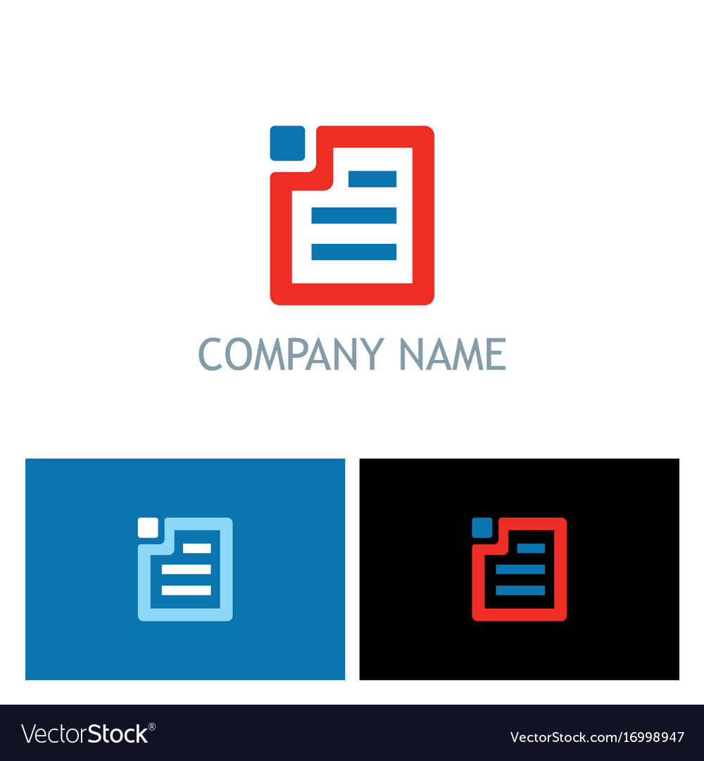 Data note paper document technology logo Vector Image