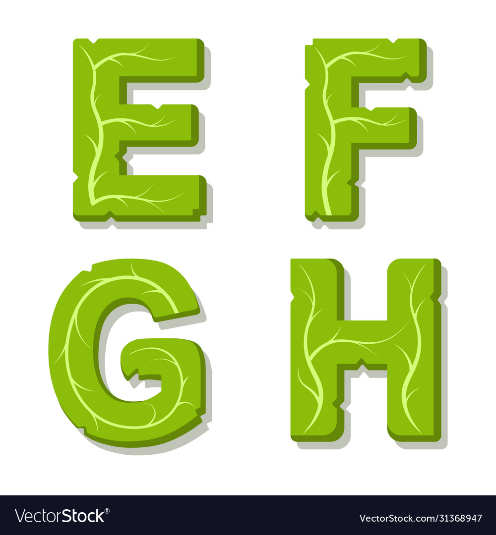 Green eco alphabet perfectly suited Royalty Free Vector