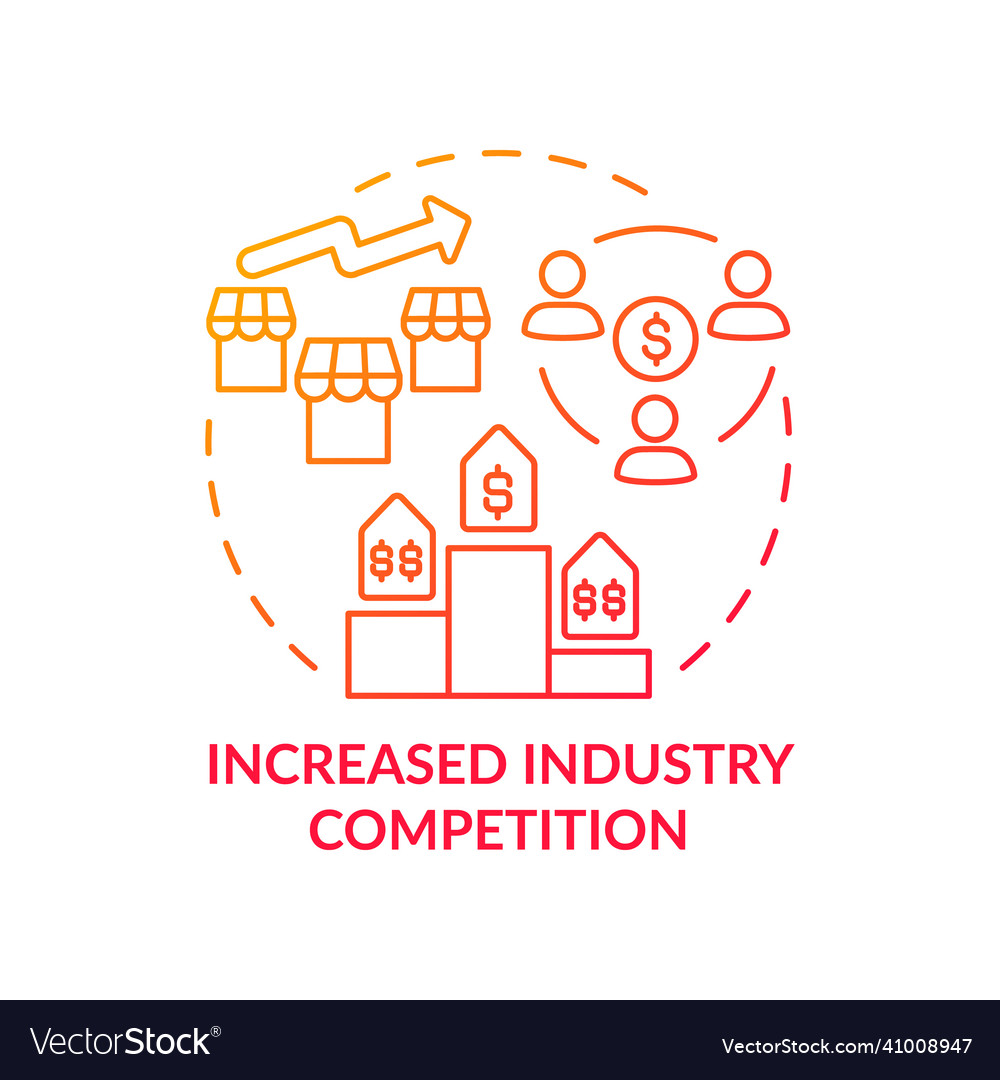 Increased industry competition red gradient Vector Image
