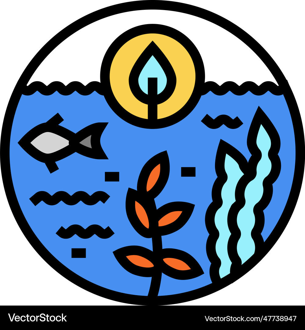 Marine ecology color icon Royalty Free Vector Image