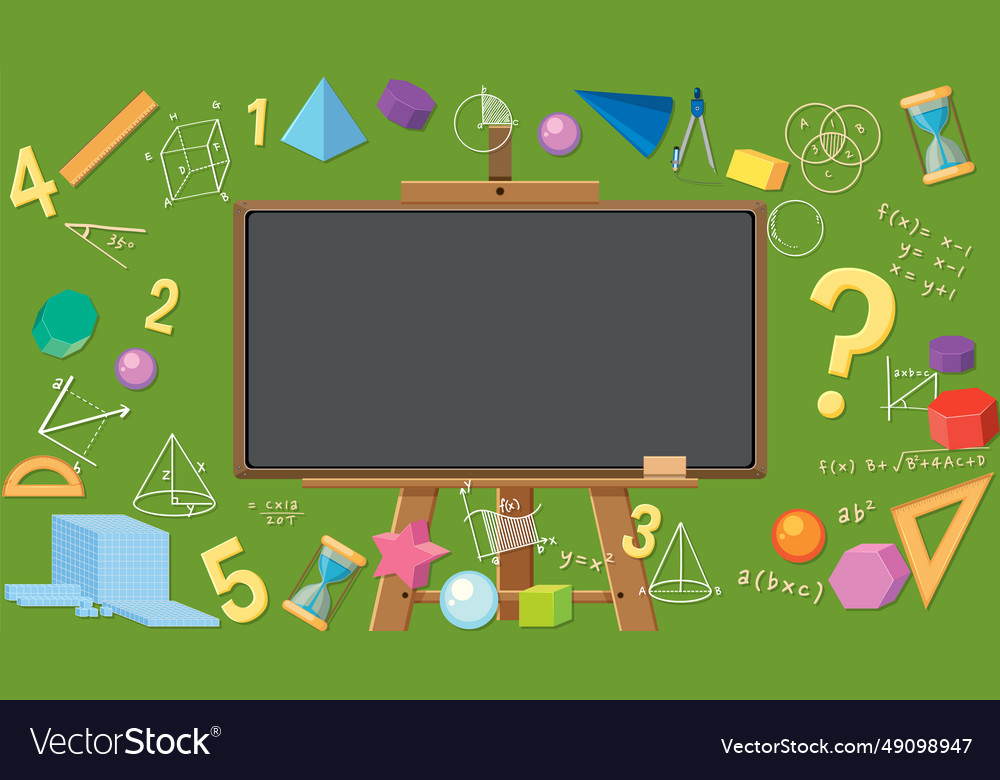 Math tools on blank background banner Royalty Free Vector