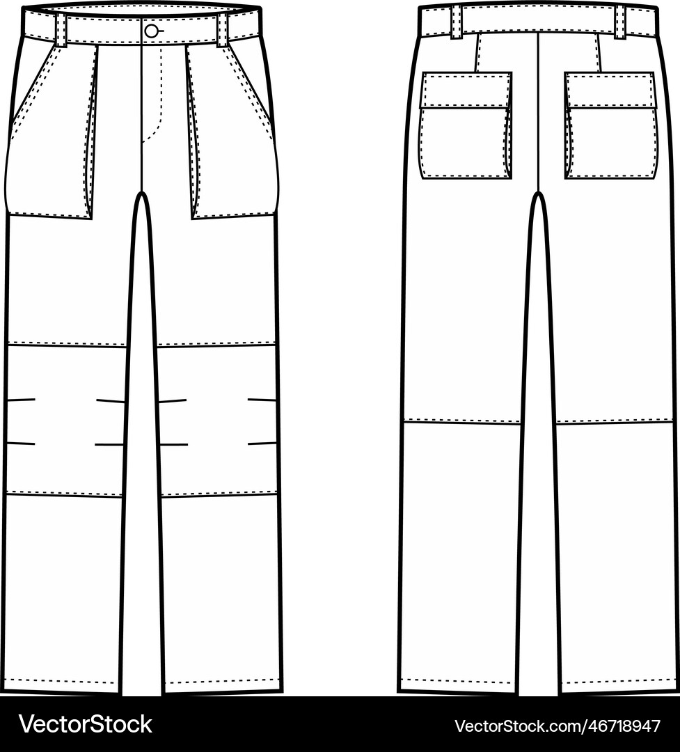 Mens work pants fashion cad Royalty Free Vector Image