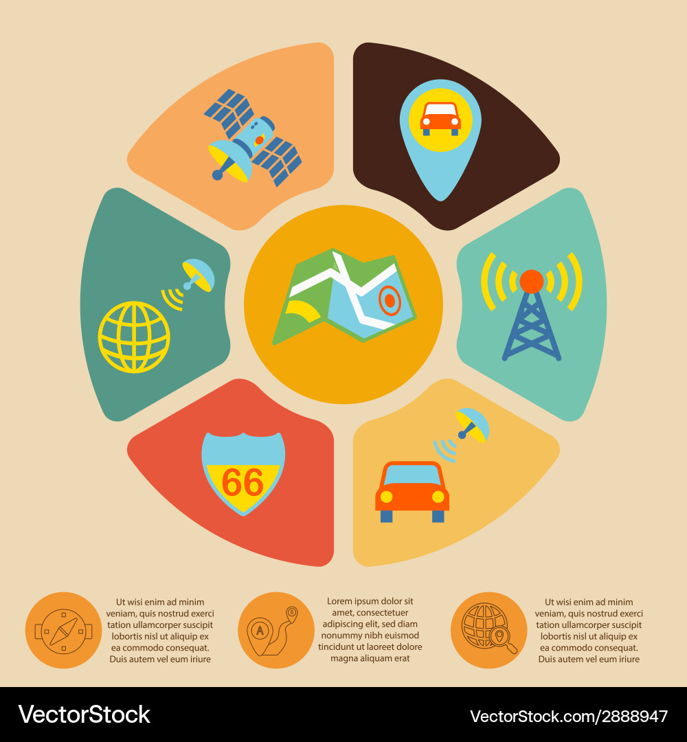 Mobile navigation infographics Royalty Free Vector Image