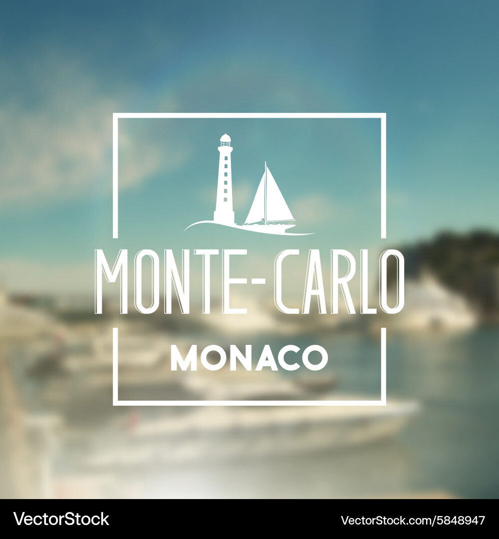 Monte-carlo travel print Royalty Free Vector Image