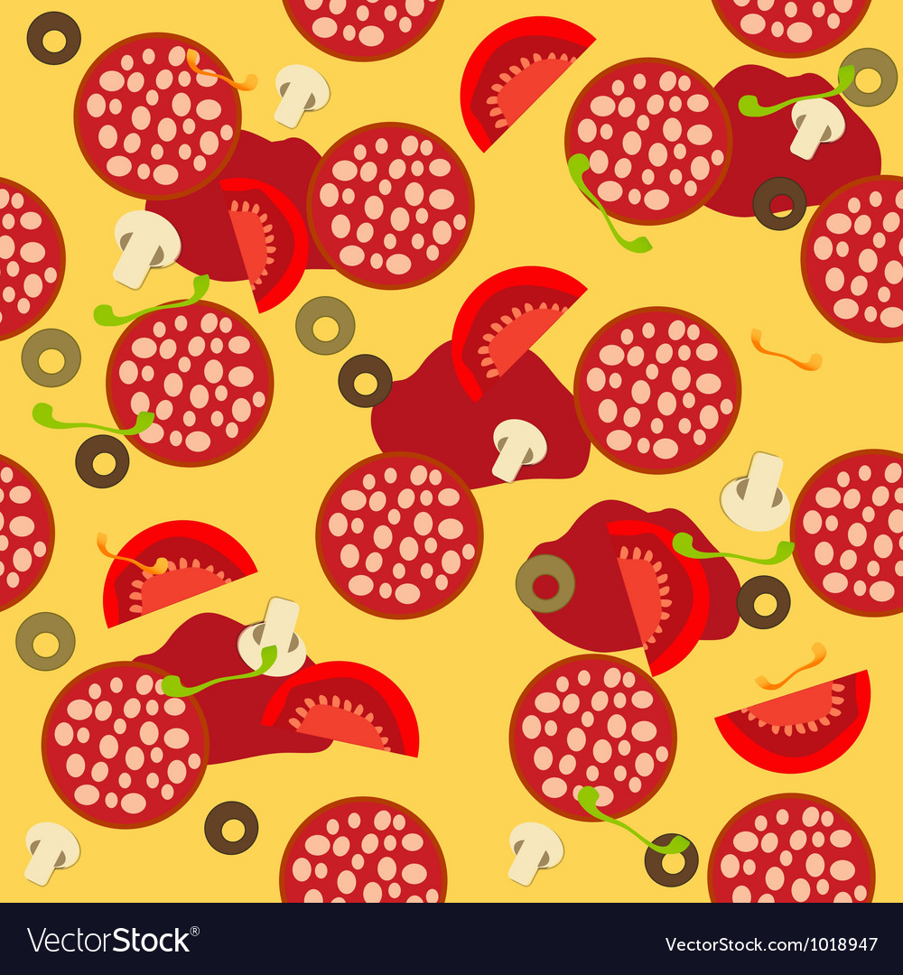 Pizza seamless pattern Royalty Free Vector Image